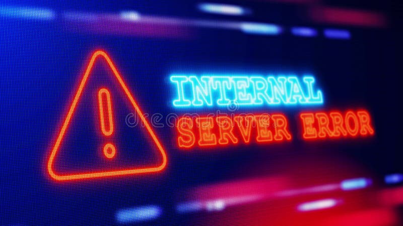 Internal Server Error Warning Alert Screen Loop Blinking Glitch Animation Stock Video Video