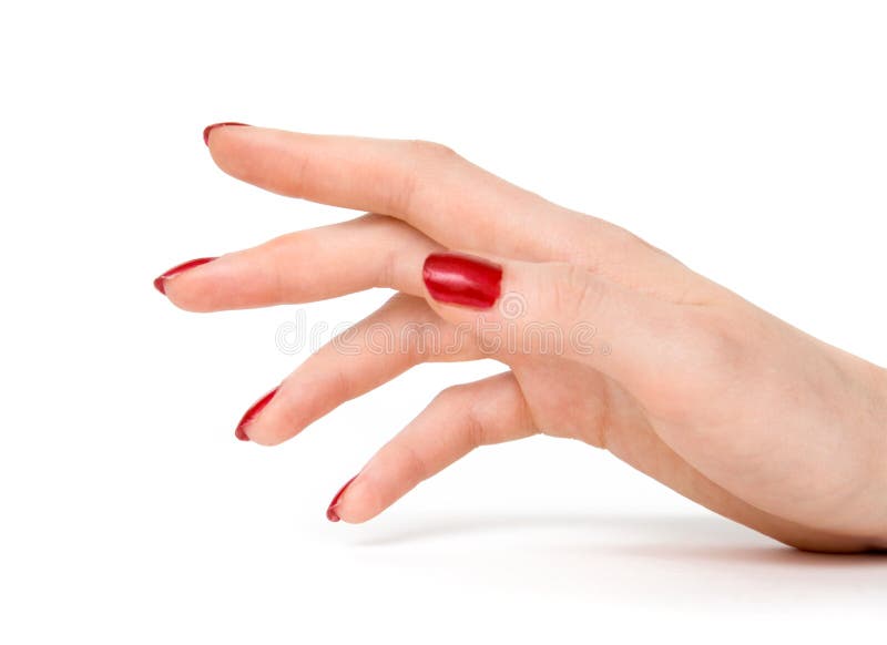 Internal Side of Woman Hand with Red Nails Stock Image - Image of ...