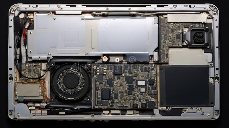 Internal Silver Back of Computer Stock Illustration - Illustration of ...