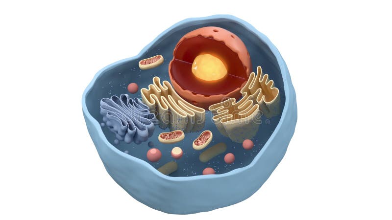 Internal Structure of an Animal Cell, 3d Rendering. Section View Stock ...
