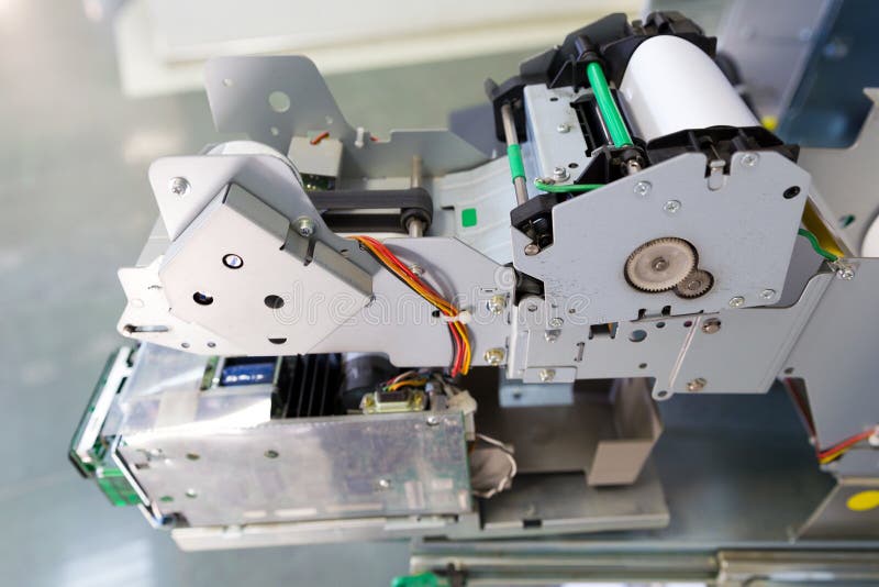Internal Structure of the ATM. Receipt Printer Stock Photo - Image of ...