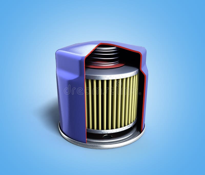 Internal Structure of Automobile Oil Filter 3d Render on Grey Stock ...
