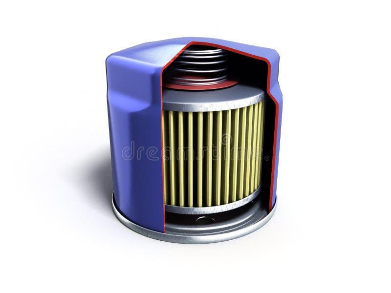 Internal Structure of Automobile Oil Filter 3d Render on White Stock ...