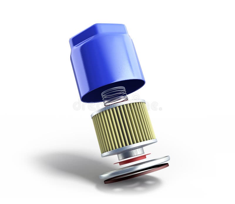 Internal Structure of Automobile Oil Filter 3d Render on White Stock ...