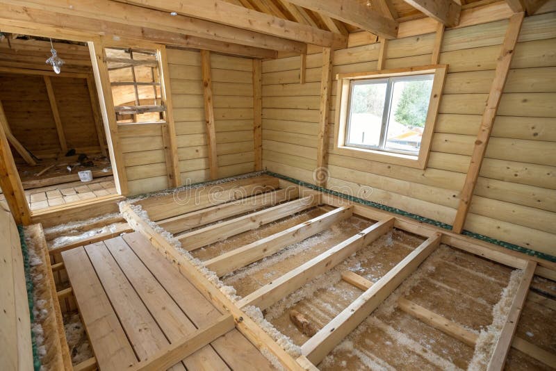 Internal Structure of a Block Wooden House Stock Illustration ...