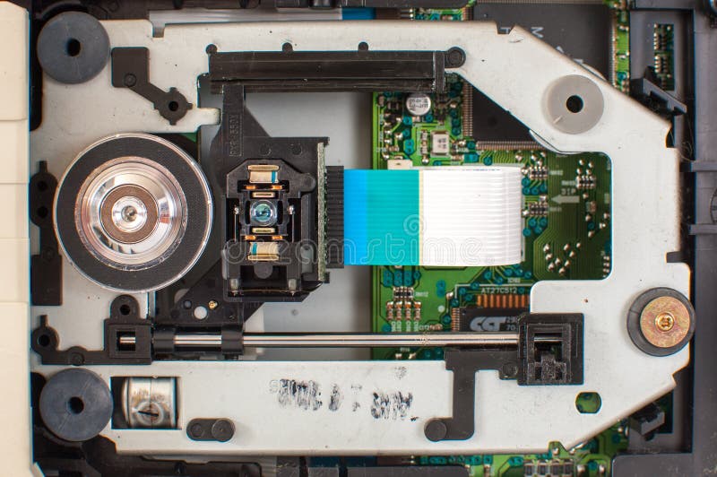 Internal Structure of the DVD Drive Unit Stock Image - Image of binary ...