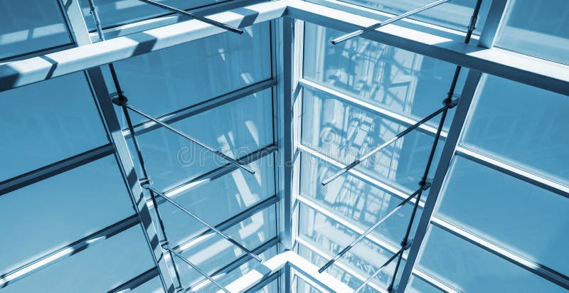 Internal Structure of Glass Roof Stock Image - Image of high, building ...