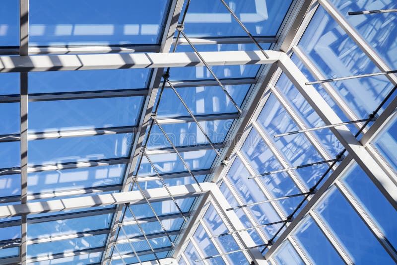 Internal Structure of Glass Roof Arch Stock Image - Image of industry ...