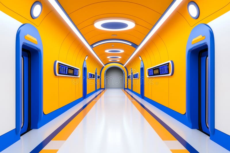 The Internal Structure of a Hyperloop Tunnel Running Underground. Stock ...