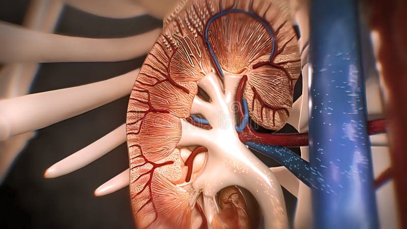 Internal Structure of the Kidney Stock Illustration - Illustration of ...