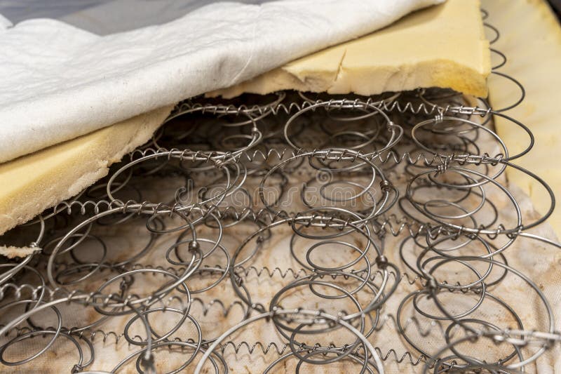 The Internal Structure of the Spring Mattress. Old Box-spring Mattress ...