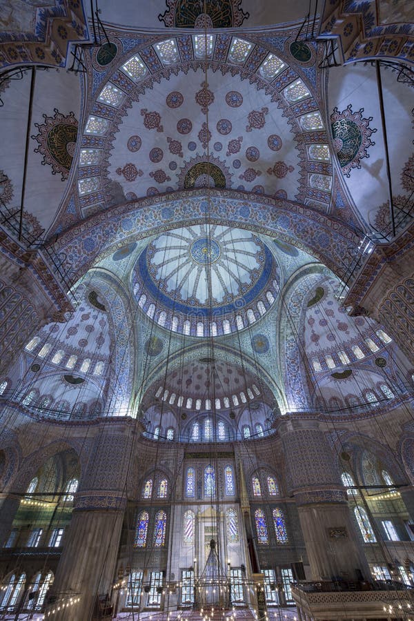 Internal View of Blue Mosque, Sultanahmet, Istanbul Stock Image - Image ...