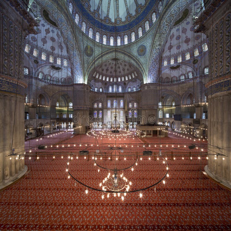 Internal View of Blue Mosque, Sultanahmet, Istanbul Stock Image - Image ...