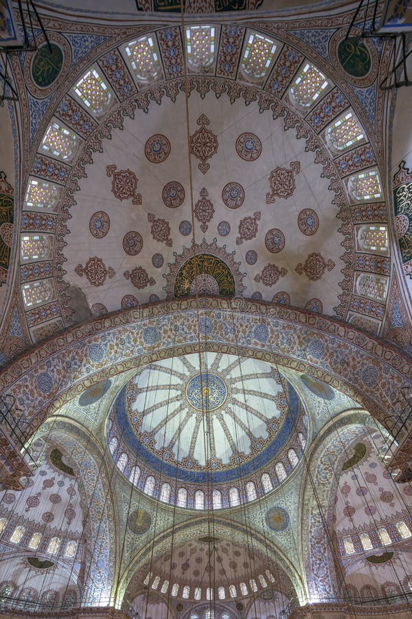 Internal View of Blue Mosque, Sultanahmet, Istanbul Stock Photo - Image ...