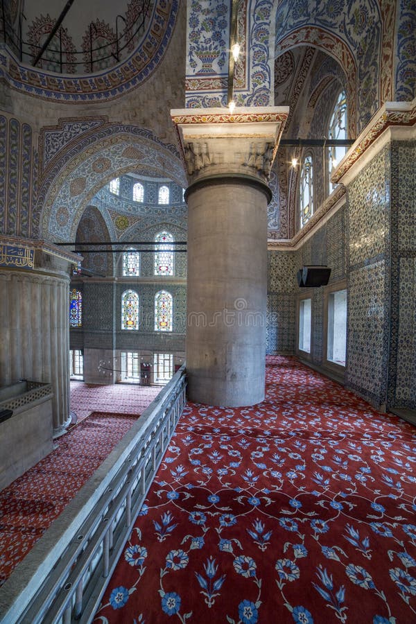 Internal View of Blue Mosque, Sultanahmet, Istanbul Stock Image - Image ...