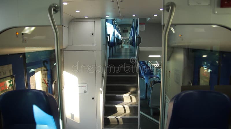 Internal View of Two Levels Passenger Train Stock Video - Video of ...