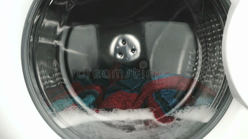 Internal View of a Washing Machine Drum. Close-up Stock Footage - Video ...