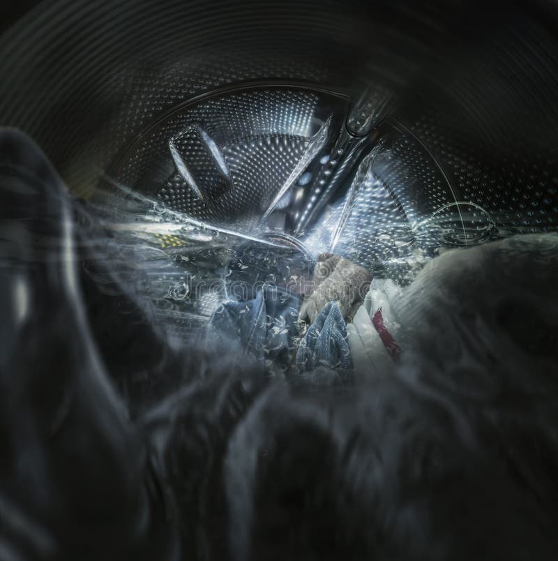 Internal View of a Washing Machine Stock Image - Image of full ...