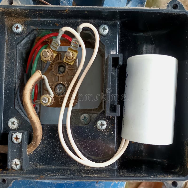Internal Wiring of Electrical Capacitor Unit in Pump Stock Image ...