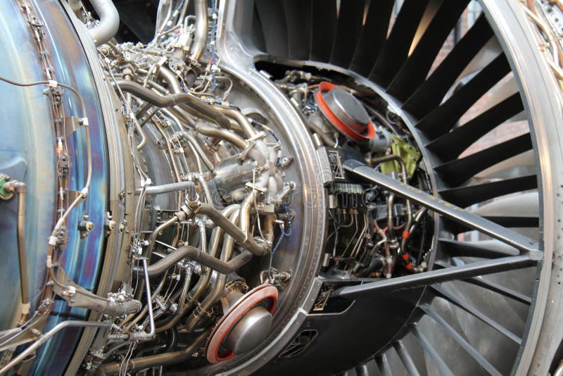 Aircraft Jet Engine. stock photo. Image of metal, aviation - 242418716