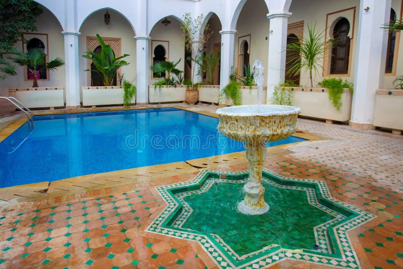 Internal Yard of Small Hotel Patio Stock Photo - Image of small ...