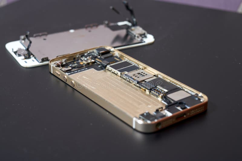 The Internals and Components of a Disassembled Smartphone Stock Image ...