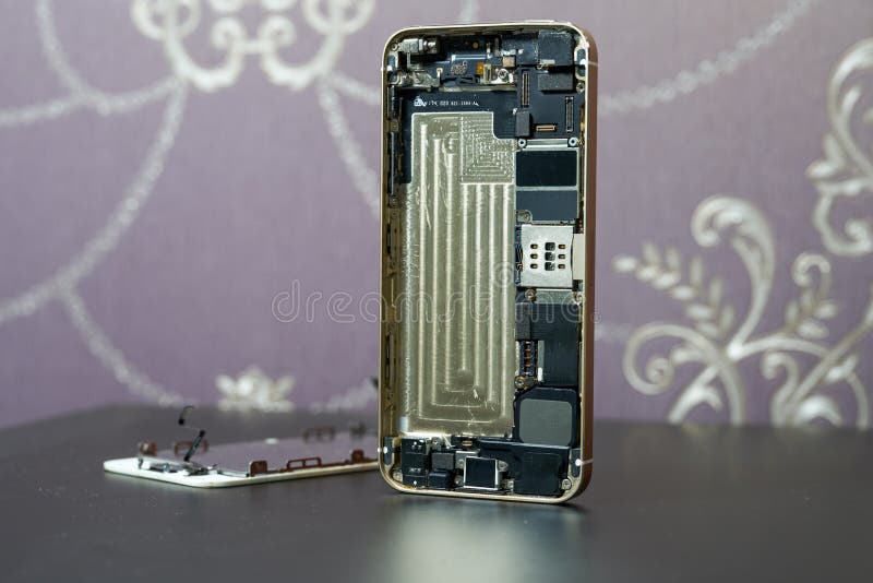 The Internals and Components of a Disassembled Smartphone Stock Photo ...