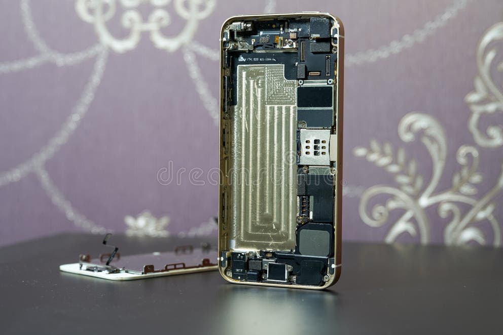 The Internals and Components of a Disassembled Smartphone Stock Photo ...