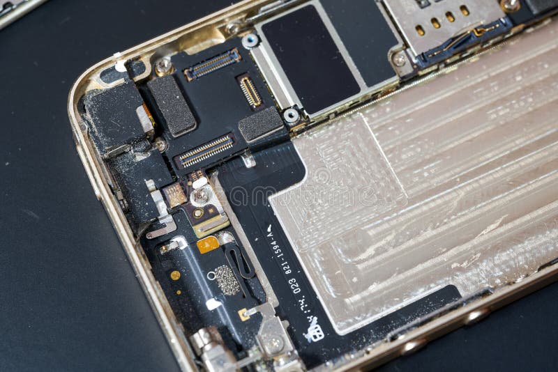 The Internals and Components of a Disassembled Smartphone Stock Photo ...