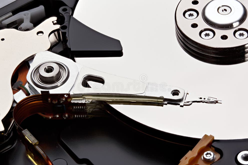 Internals of a Hard Disk Drive - HDD. Stacked Photo. Stock Photo ...