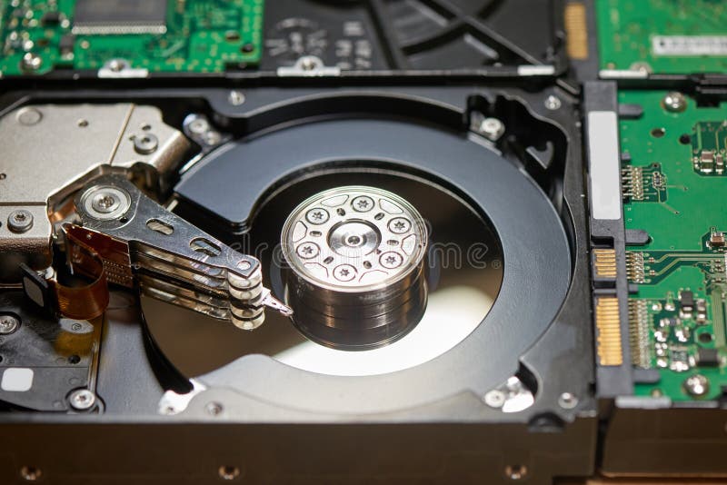 Internals of SATA Hard Disk Drive Stock Photo - Image of media, hard ...