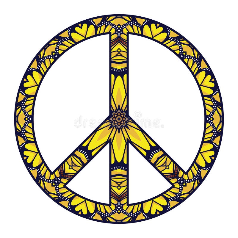 Internationaal Vredessymbool Op Wit Vector Illustratie - Illustration ...
