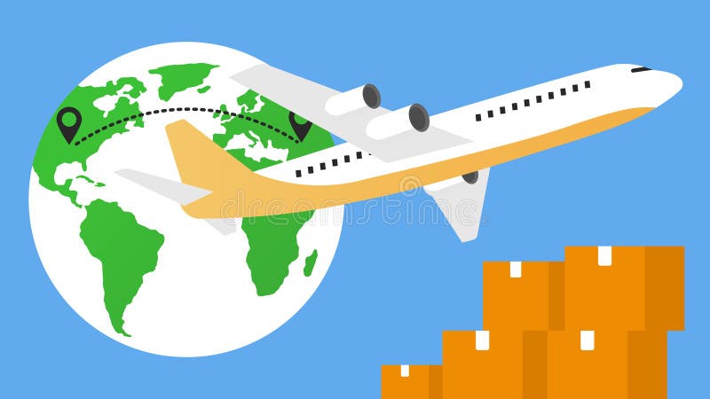 International Air Freight and World Map Stock Vector - Illustration of ...