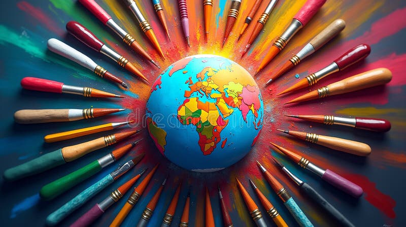 International Arts Day Concept Abstract Background Image. Stock ...