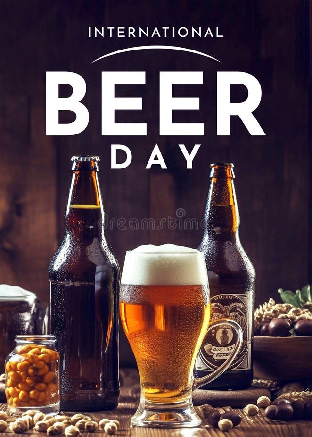 International Beer Day Poster Design Stock Illustration - Illustration ...