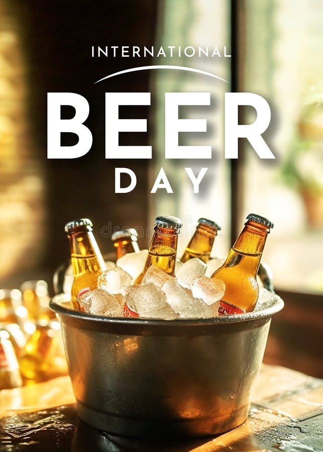 International Beer Day Poster Design Stock Illustration - Illustration ...