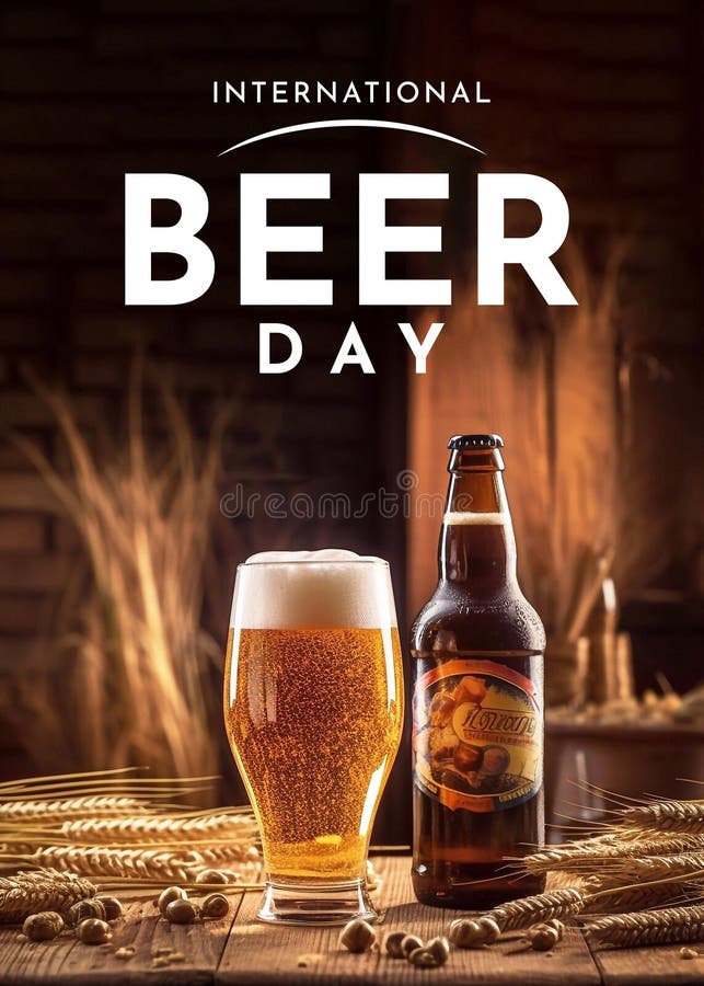 International Beer Day Poster Design Stock Illustration - Illustration ...
