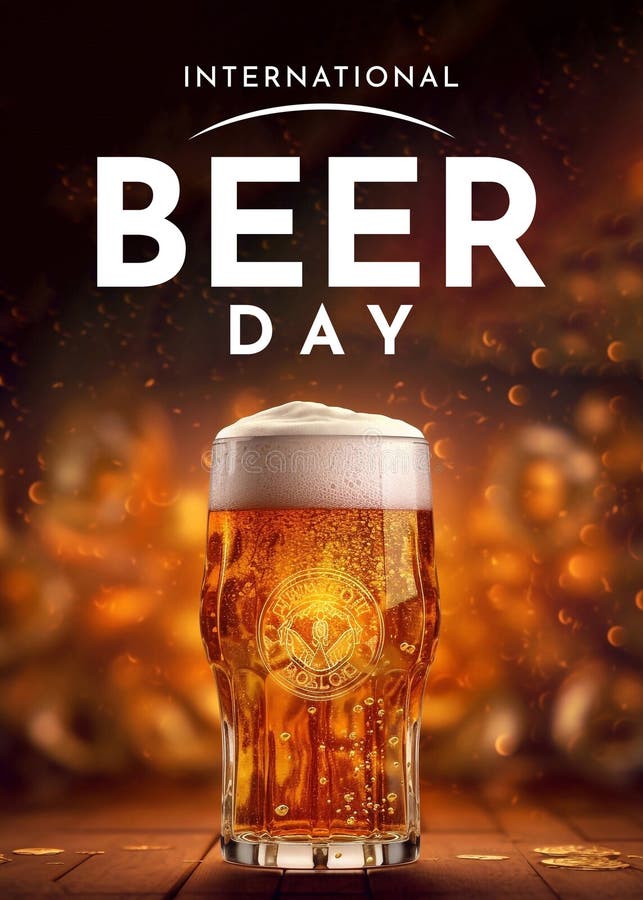 International Beer Day Poster Design Stock Illustration - Illustration ...