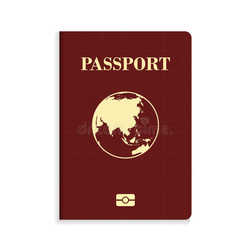 International Biometric Red Passport Isolated on White Background Stock ...
