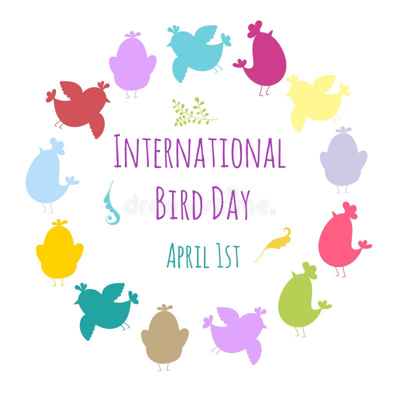 International Bird Day Greeting Card Template Stock Vector ...