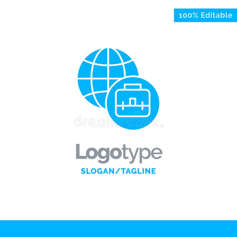 International Business Blue Solid Logo Template. Place for Tagline ...