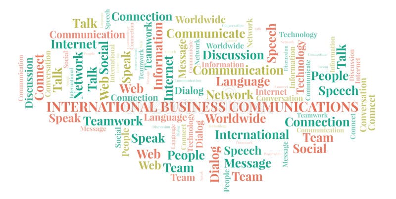International Business Communications Word Cloud. Stock Illustration ...