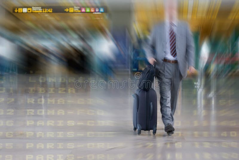 International Business Man in the Airport Stock Image - Image of blur ...
