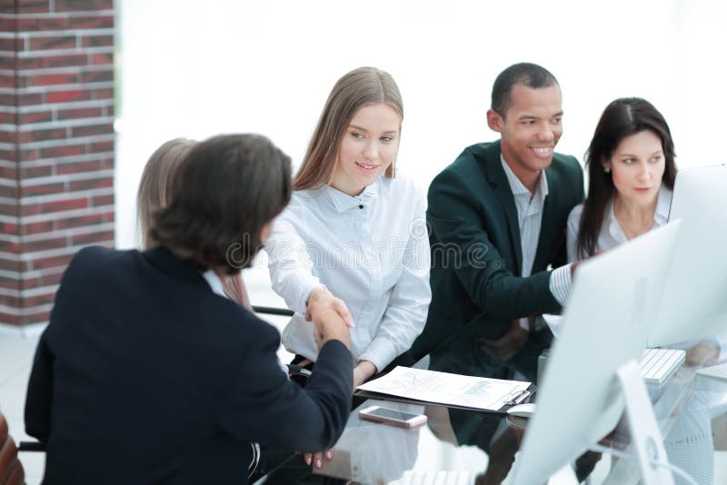 International Business Partners Shake Hands at the Talks Stock Image ...