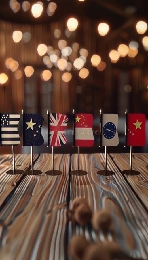 International Business Unity Array of Flags from Various Nations ...