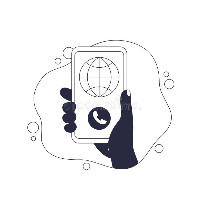 International Call Vector Icon with Phone in Hand Stock Vector ...