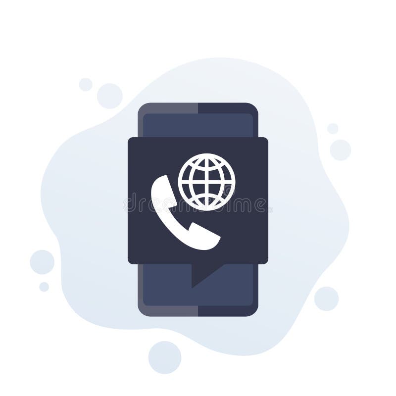 International Call Vector Icon with a Smart Phone Stock Vector ...