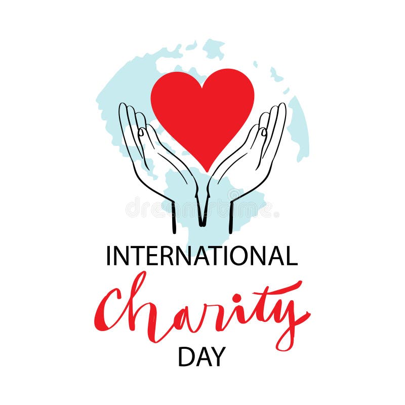 International Day of Charity. Abstract Drawing of Hand and Heart Stock ...