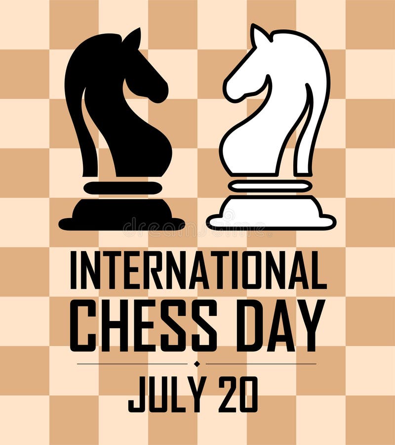 International Chess Day Vector Illustration on Chessboard Background ...