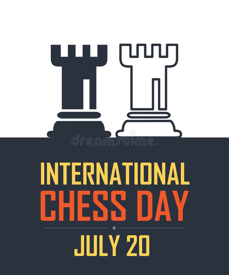 International Chess Day Vector Illustration on Dark Background. Chess ...